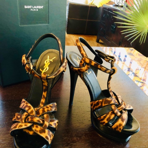 Yves Saint Laurent | Shoes | Ysl Leopard Print Calf Hair Tribute ...
